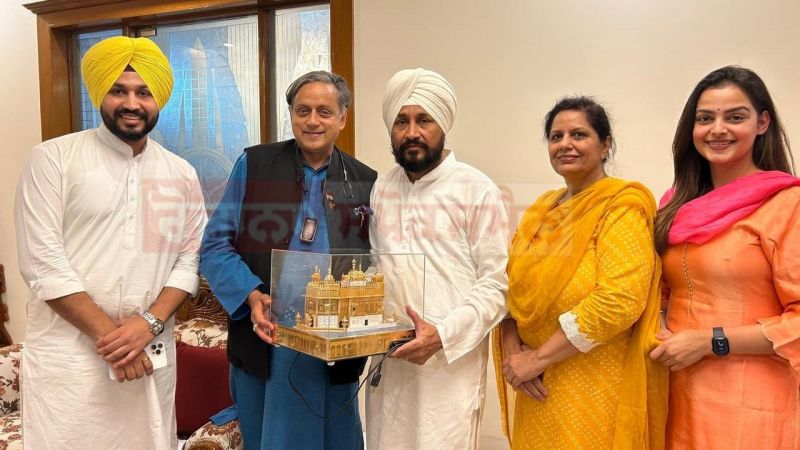 Congress MP Shashi Tharoor Meets former Punjab CM Charanjit Singh Channi at his Residence